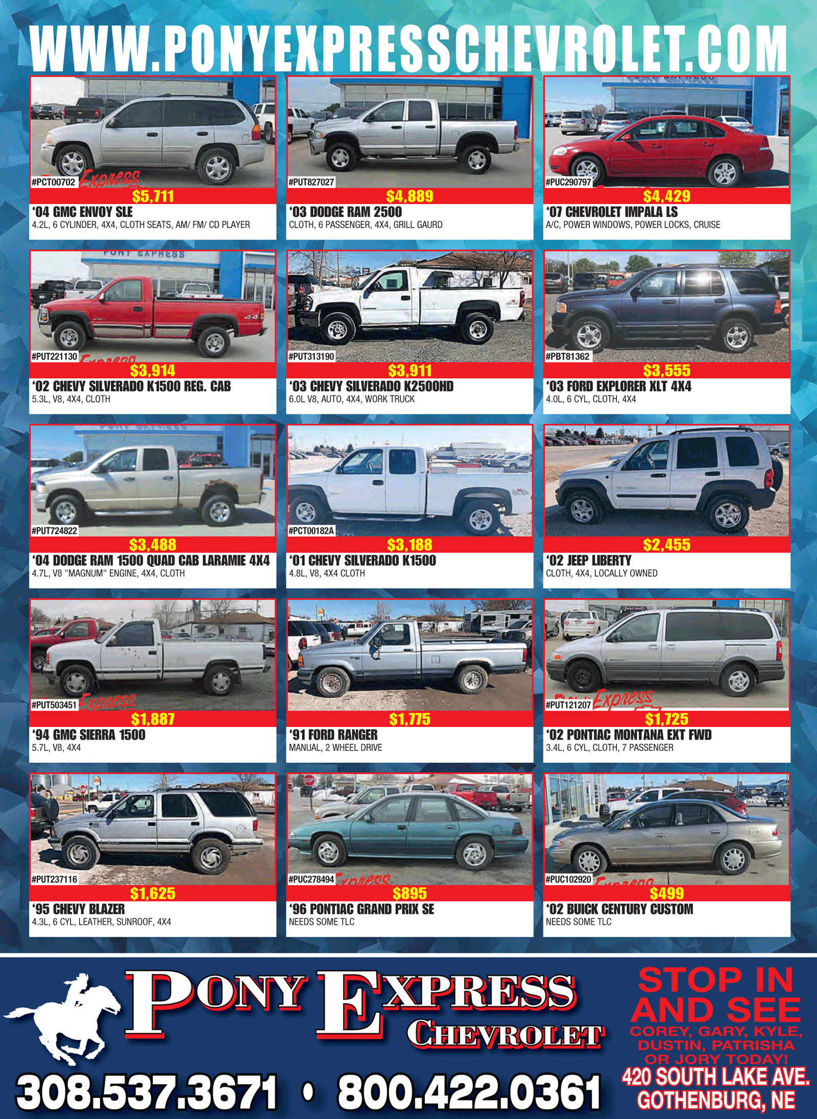 Pony Express Chevrolet Buick is a GOTHENBURG Buick, Chevrolet dealer ...